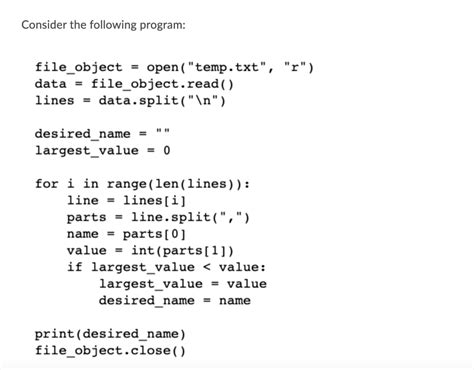 Solved Consider The Following Program Fileobject