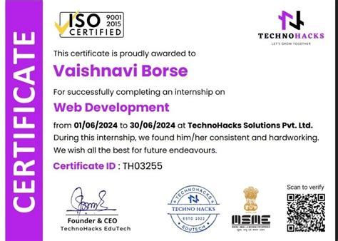 Vaishnavi Borse On Linkedin Webdevelopment Internship Intern