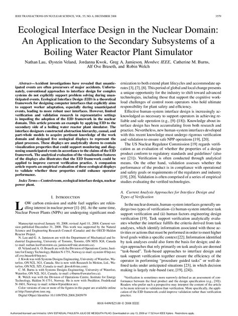 Ecological Interface Design In The Nuclear Domain Ecological Interface Design In Docsity