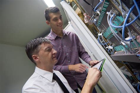 It Engineers In Network Server Room Stock Image Image Of Problem Industry