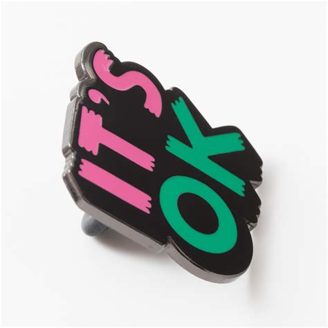 It S Ok Pin Enamel Pin Letterbox Gift Positivity Etsy
