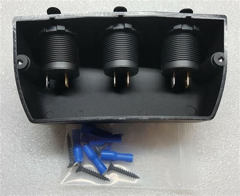 Black Usb Surface Mount Triple Sockets With Usb Charger 42a And Socke