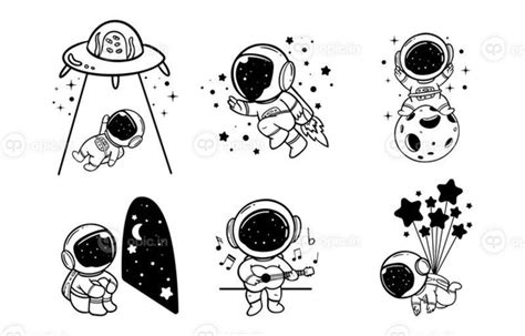 خرید و قیمت وکتور خالکوبی مینیمالیستی فضانورد ابله زیبا ترب