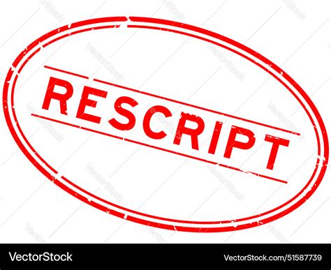 Grunge Red Rescript Word Oval Rubber Seal Stamp Vector Image