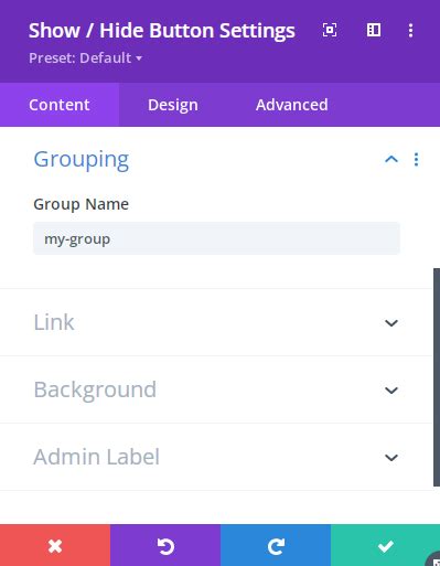 Divi Show Hide Module Grouping Option Divi Booster