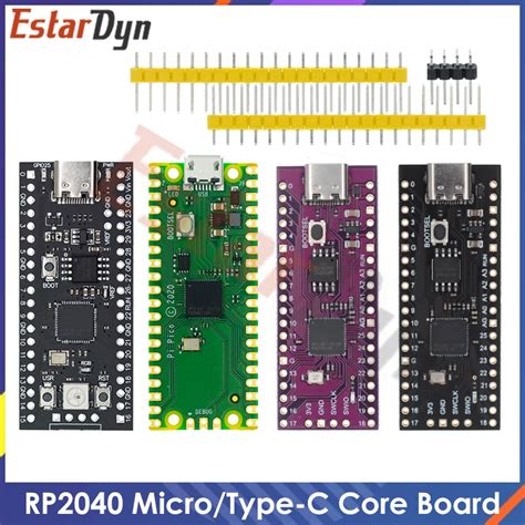 Raspberry Pi Pico Board Micro Type C Rp2040 Dual Core 264kb Arm Low Power Microcomputers High