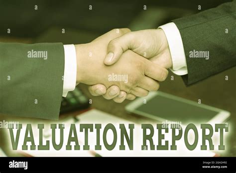 Writing Displaying Text Valuation Report Word Written On Process Of