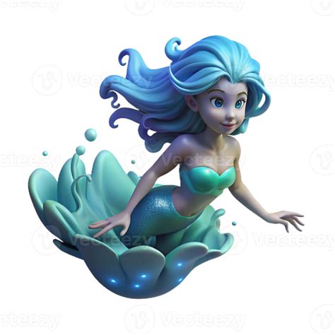 Serene Abstract Magnificent Artistic A Graceful Mermaid With Flowing