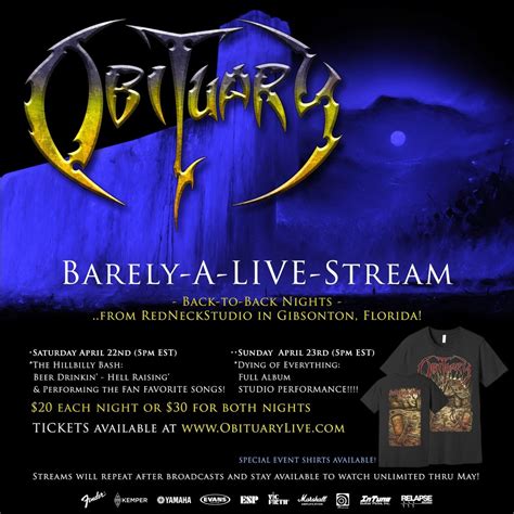 Os Obituary V O Tocar O Dying Of Everything Na Ntegra Num Evento De Streaming Muito