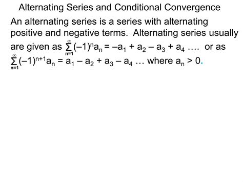 26 Alternating Series And Conditional Convergence X Pptx