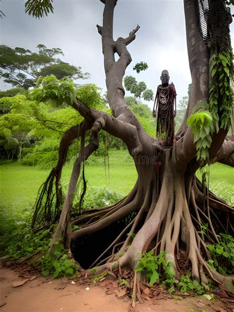 Giant Roots In A Tree In A Tropical Forest Ai Generated Stock
