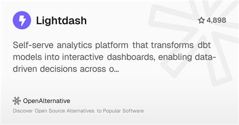 lightdash open source alternative to power bi tableau and looker openalternative