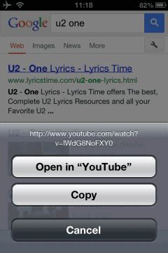 Open YouTube Links In Mobile Safari