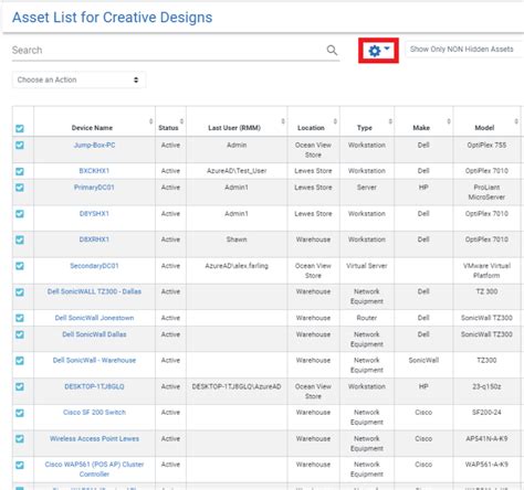 Customize Your Columns In The Asset List Lifecycle Insights