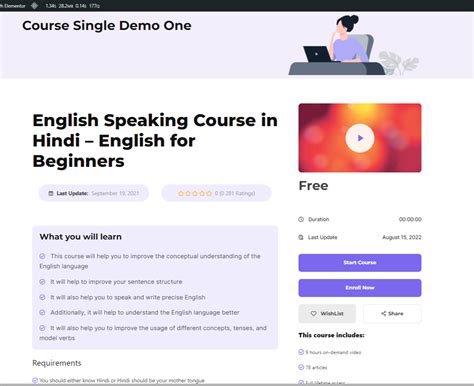 online course website design using elementor academy lms
