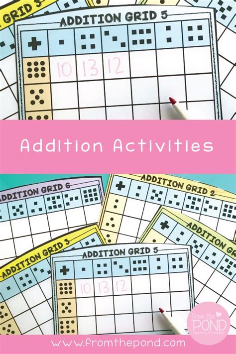Addition Grid Activity Cards Activity Cards Addition Activities