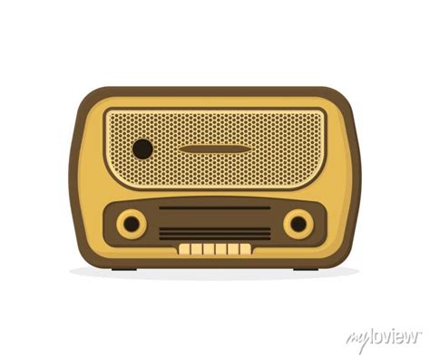 Old Retro Radio On White Background Vector • Wall Stickers Frequency