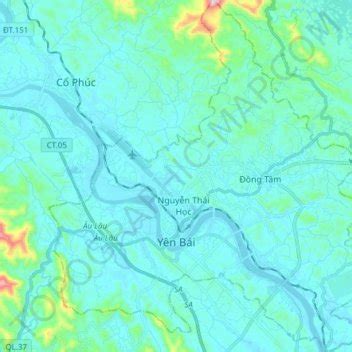 Yên Bái Topographic Map Elevation Terrain