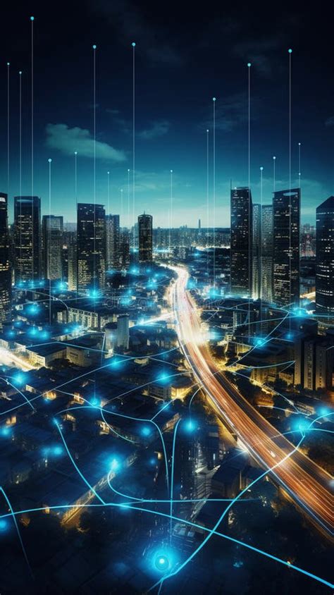 Futuristic City Advanced Communication Realistic Illustration Stock Image Image Of City Urban