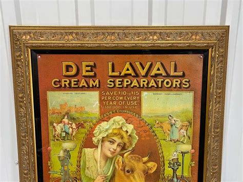 De Laval Cream Separator Framed Metal Sign Schneider Auctioneers Llc