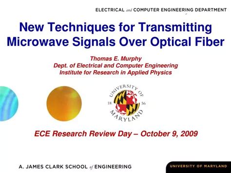 Ppt New Techniques For Transmitting Microwave Signals Over Optical