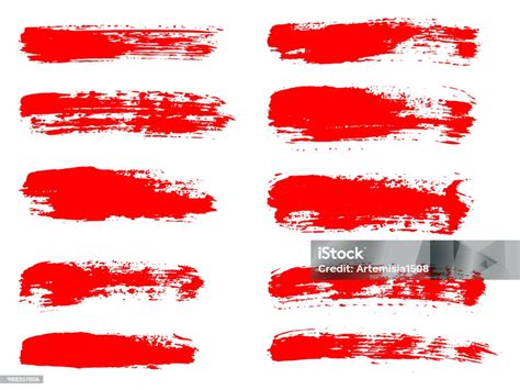빨간 벡터 페인트 잉크 브러시 스트로크 브러시 선 또는 질감 더러운 예술적 디자인 요소 박스 프레임 또는 텍스트에 대 한 배경