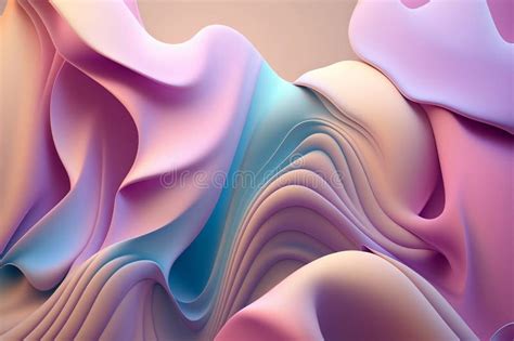 Soft Pastel Holographic Abstract Background With Flowing Colors