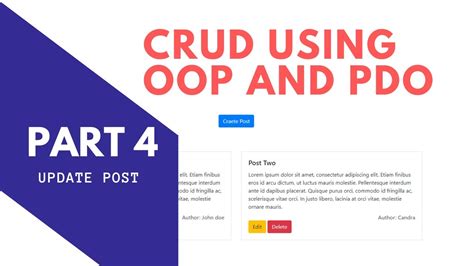 CRUD With PDO And OOP PHP Update Post YouTube