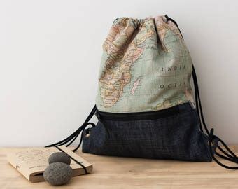 Drawstring Backpack Etsy