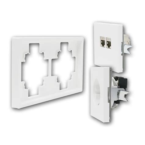 SHALLOW Data Socket 2x RJ45 Socket With CAT6 Socket