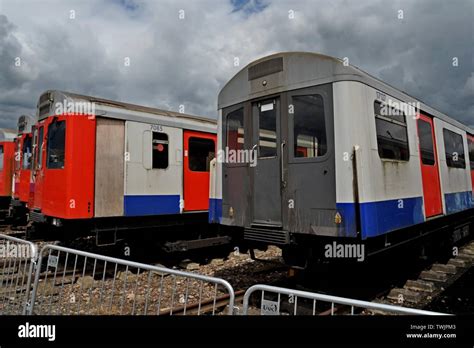 Redundant London Underground D Stock Tube Trains In Storage At Long