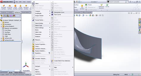 Tutorial Intersection Curve In Solidworks Grabcad Tutorials