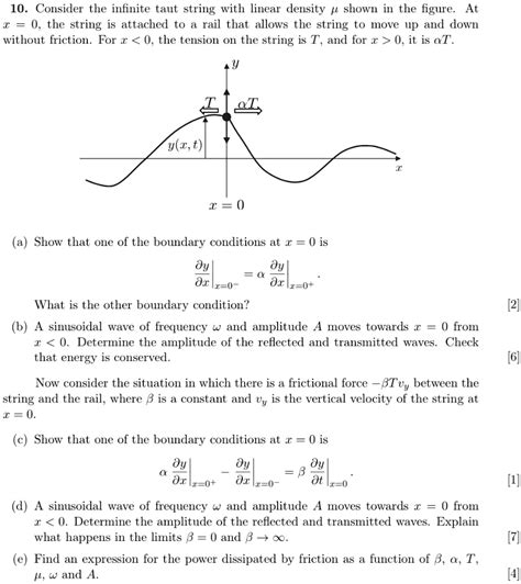 10 Consider The Infinite Taut String With Linear Density Shown In