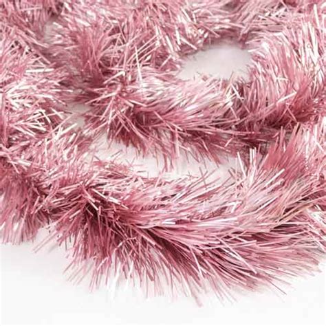 Soft Light Pink Fine Christmas Tinsel 2m Partyrama