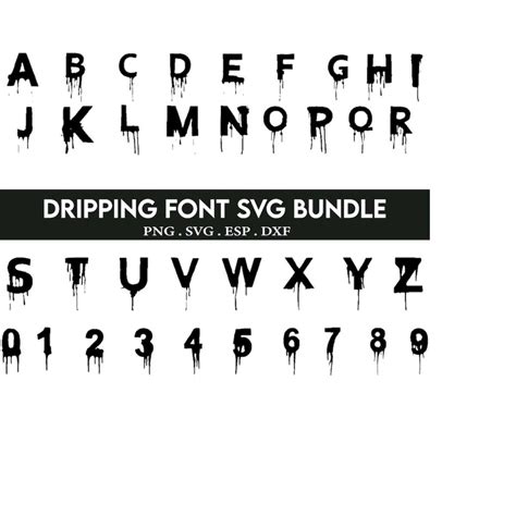Dripping Font SVG, Dripping Alphabet Svg, Dripping numbers s | Inspire Uplift
