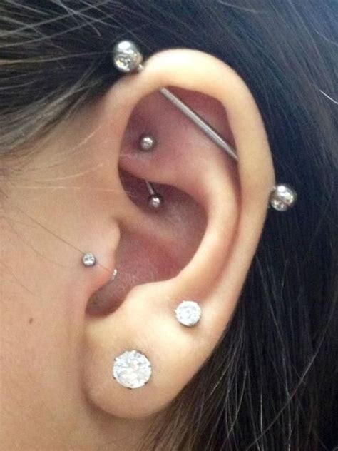 Industrial Piercing Barbell In Silver Cool Piercings Piercings Ear