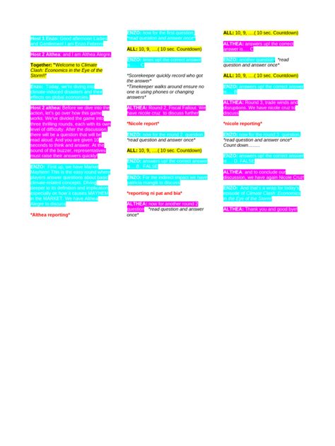 Script Game Show Sample Pdf Economies