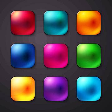 Vibrant Collection Of Mobile App Buttons With Realistic Designvector Illustration Vector Empty