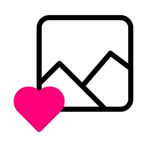 Picture Icon Duotone Red Black Style Valentine Illustration Vector