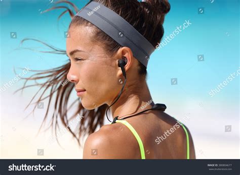 Fitness Girl Sport Inear Wireless Headphones Stock Photo Shutterstock