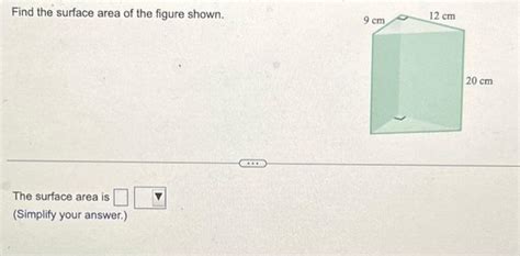 Solved Find The Surface Area Of The Figure Shown The Chegg