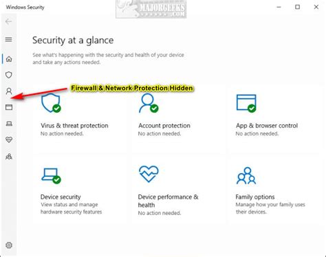 download hide firewall and network protection in windows 10 majorgeeks