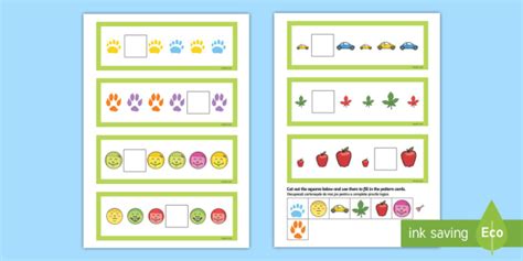 Missing Pattern Cards Activity Englishromanian