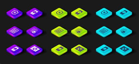 Set System Bug On Mobile Shield With Brick Wall Password Protection Fingerprint Smartphone