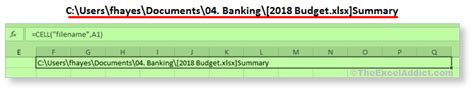 Microsoft Excel Tips Use Formulas To Return A Workbooks Path