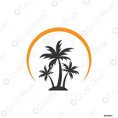 Palm Tree Graphic Design Template Vector Illustration Stock Vector Crushpixel