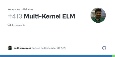 Multi Kernel Elm · Issue 413 · Keras Teamtf Keras · Github