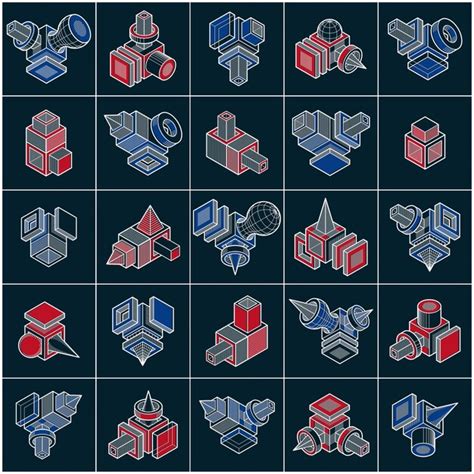 premium vector abstract three dimensional shapes set vector designs