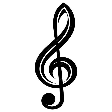 Premium Vector Treble Clef Icon Black Silhouette Vector Art And