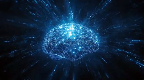 Glowing Brain Illustration Symbolizing Artificial Intelligence Neural Networks And Technological